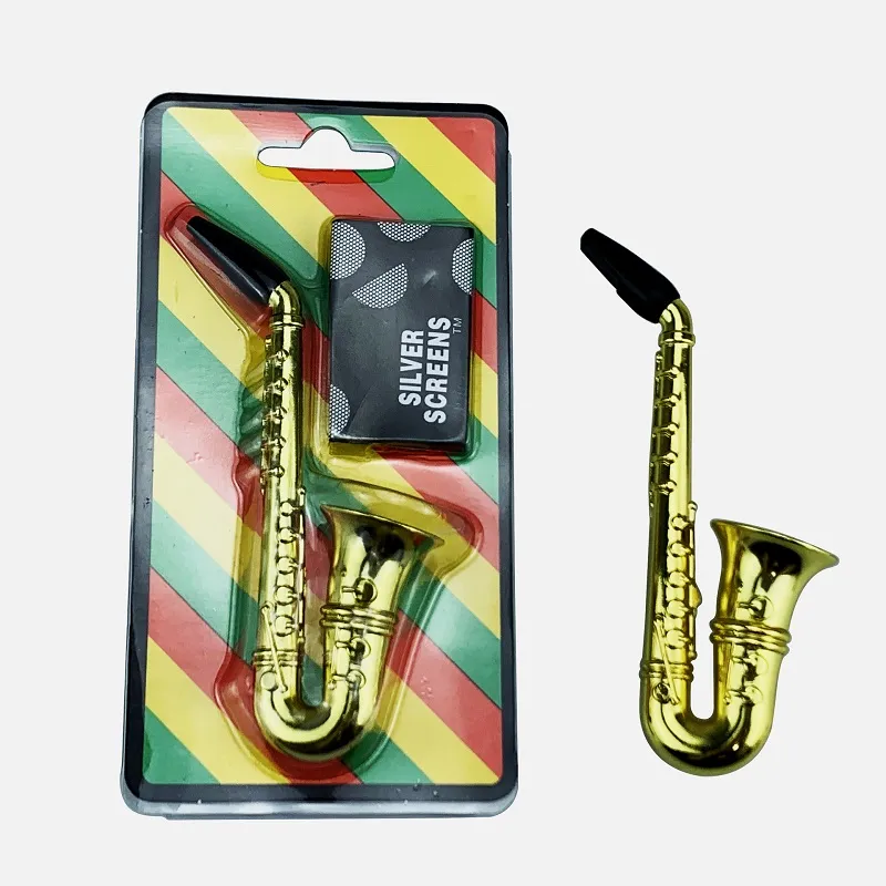 Portable Saxophone Style Smoke Pipe | Metal Tobacco Pipe Filter Set ...