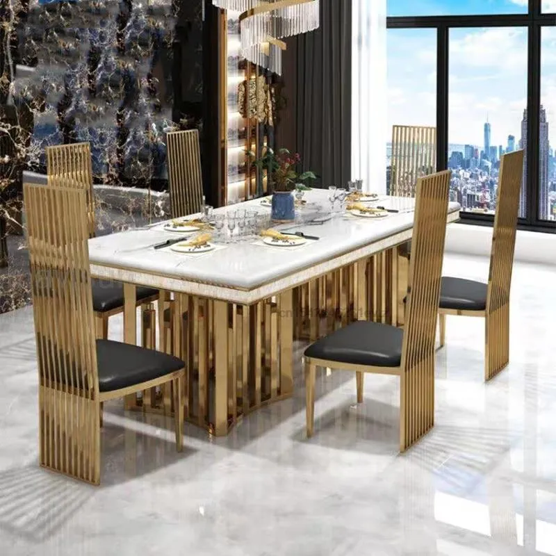 Luxury Italian Style White Marble Dining Table And Chairs Large ...