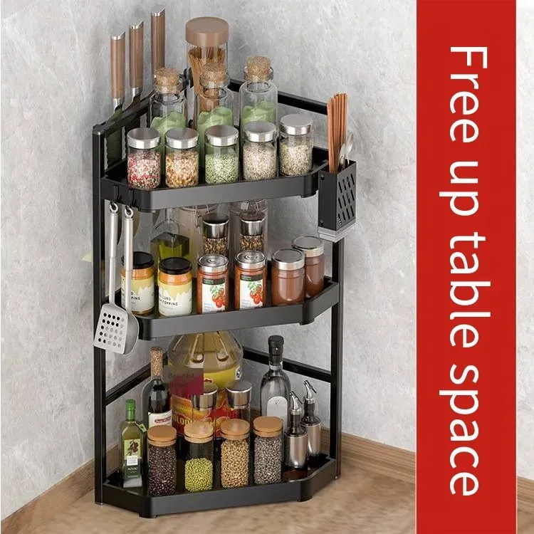 DHgate.com:Triangle Corner Spice Rack Shelf - No Drilling Wall Mount ...