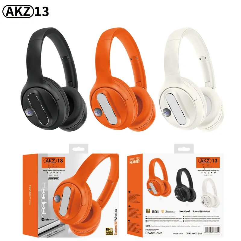 AKZ 13 AKZ 13A WH 1000XM4 Bluetooth 5.3 Earphones Gaming Headset LED Display Long Standby HiFi ...
