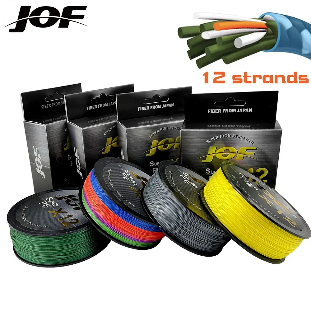 Braid Fishing Line JOF X9 X12 Super Multifilament 100M/300M, 20 92lb ...