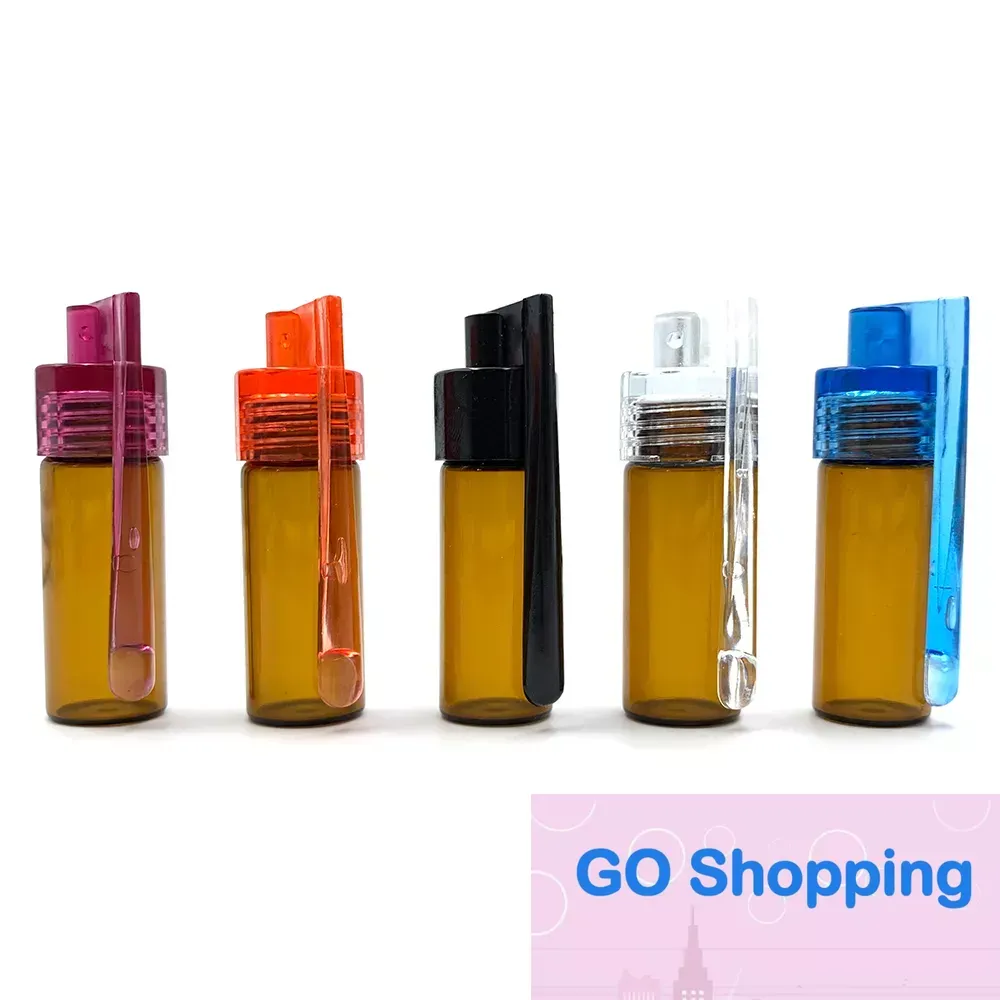 Premium Glass Vial Pill Box with Spoon - Portable Snuff Dispenser ...
