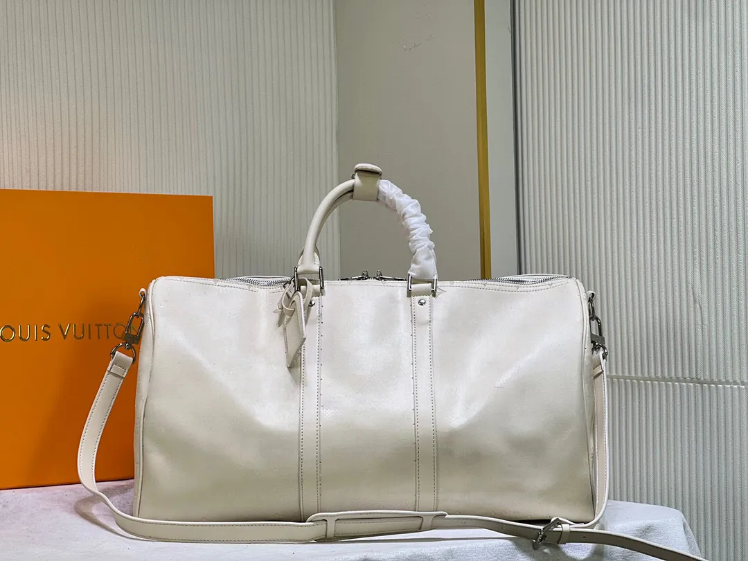 Luxury Leather Luggage: Ivory Weekender Bag With Braided Handle ...