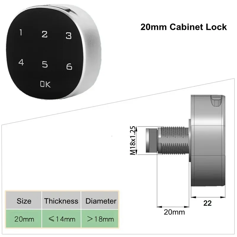 6-Digit Electronic Keypad Door Lock - Smart Security for Drawers ...