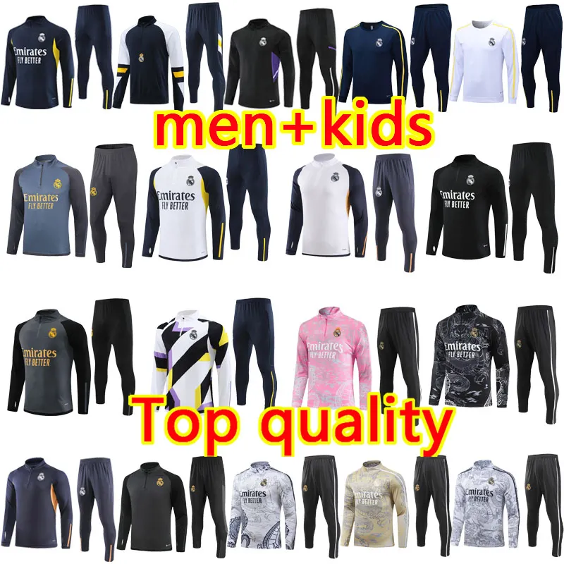 2023 2024 Real Madrid Tracksuits Futebol Treino Homens Crianças Kit ...