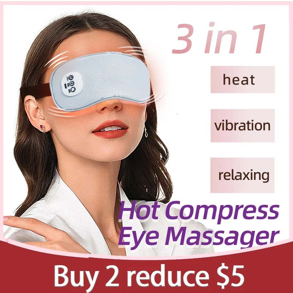 Heated Eye Mask - Rechargeable Electric Eye Massager for Dry Eyes ...