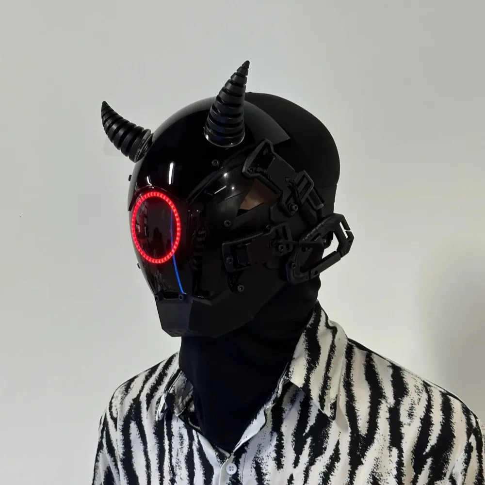 Cyber Punk Mask With LED Lights: Futuristic Party Face Masks For Prom ...