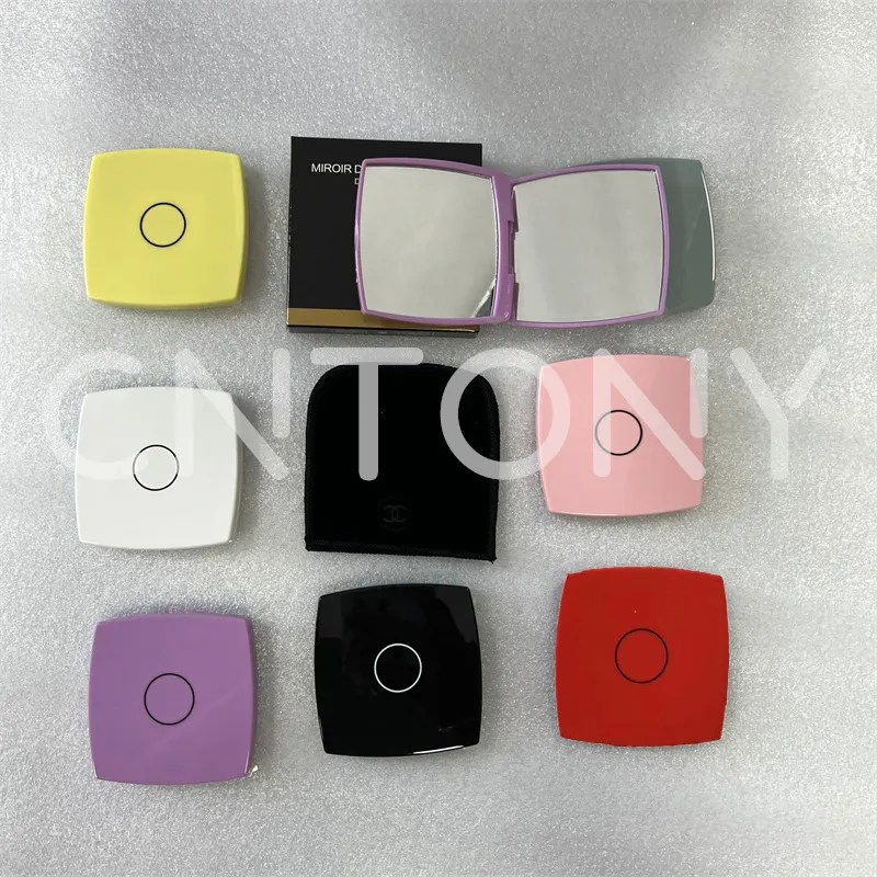 Brand Fashion Acrylic Cosmetic Portable Mirror Folding Velvet Dust Bag ...
