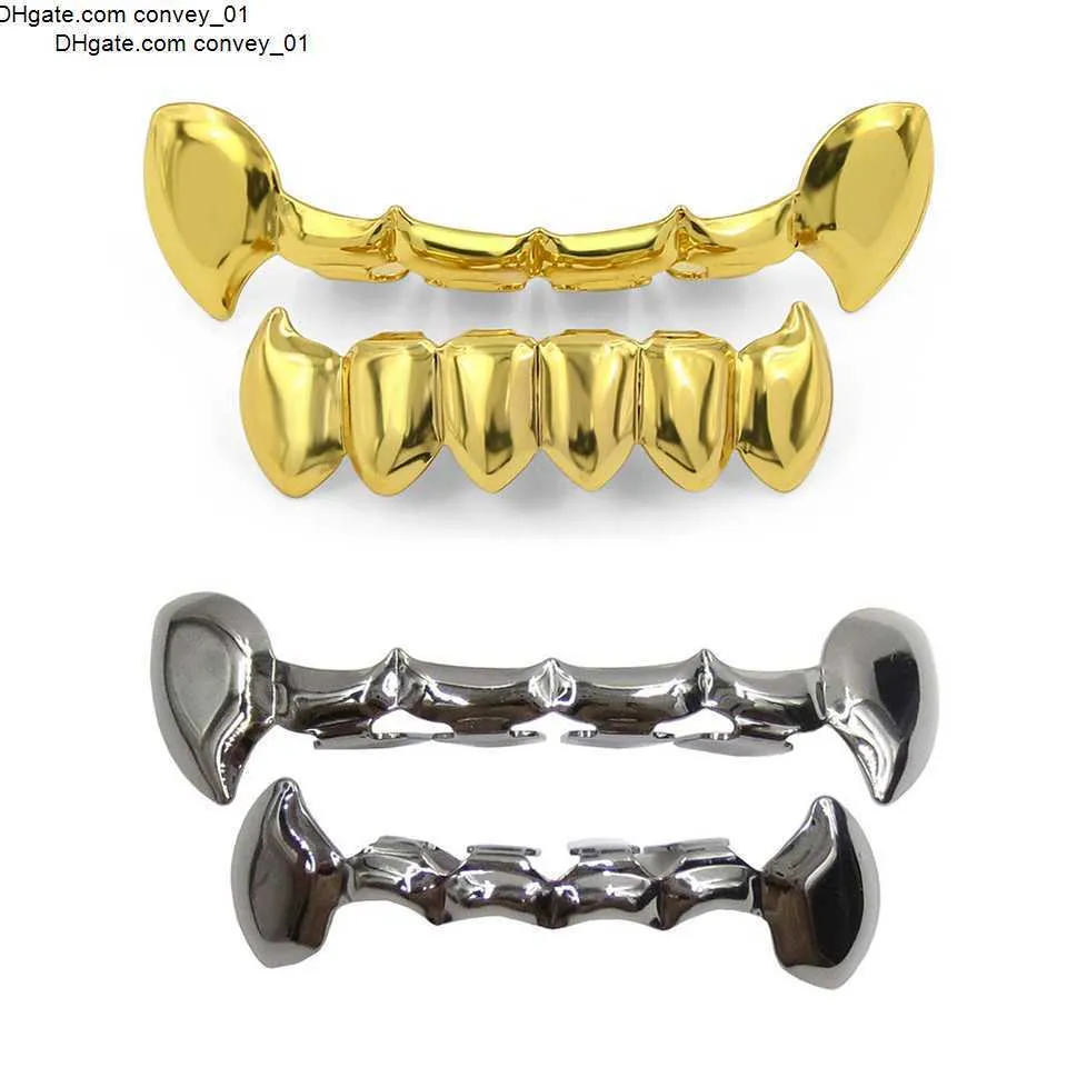 Hip Hop Vampire Teeth Grillz: 18K Gold Fang Dental Brace For Rapper ...