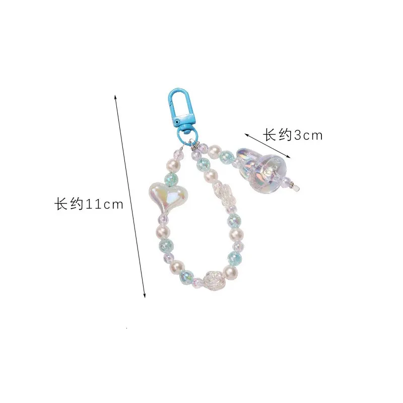 Cute Beaded Glitter Love Rose Butterfly Rabbit Keychain Lanyards for ...