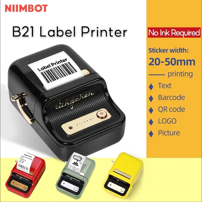 Niimbot B21 Thermal Label Printer Portable, Wireless, Bluetooth ...