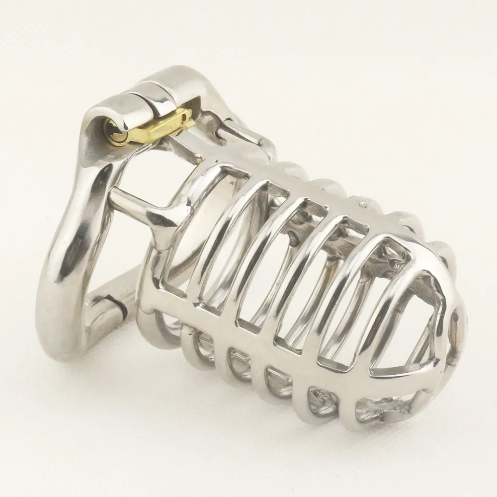 Jaula De Castidad Masculina De Acero Inoxidable Con Anillo De Polla De Arco Juguete Sexual ...