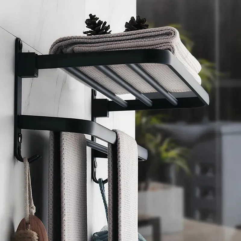 DHgate.com:Foldable Bathroom Shelves Wall Mounted Aluminum Towel Rack ...