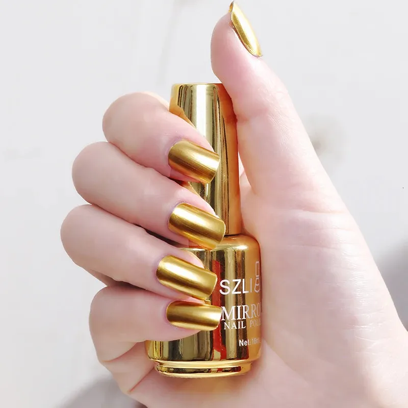 Mirror Shine Gel Nail Polish - 12 Vibrant Metallic Colors, Stainless ...