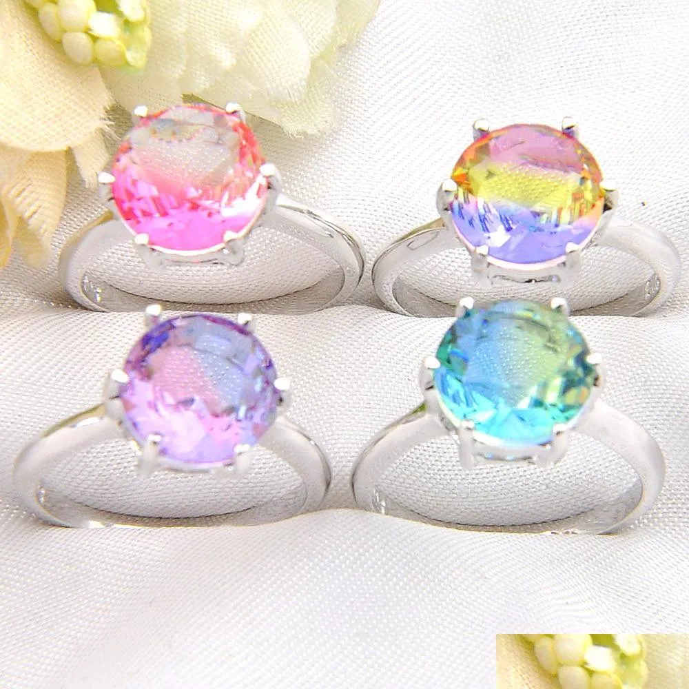 DHgate.com:10-Piece Solitaire Ring Mix Color Set, 925 Sterling Silver ...