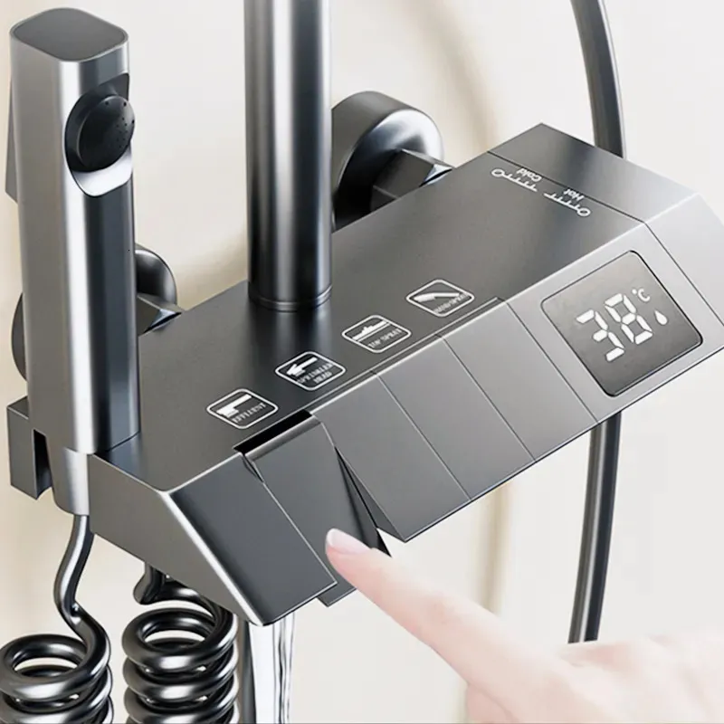 DHgate.com:Luxury LED Digital Shower System with Rain Pressurized Head ...