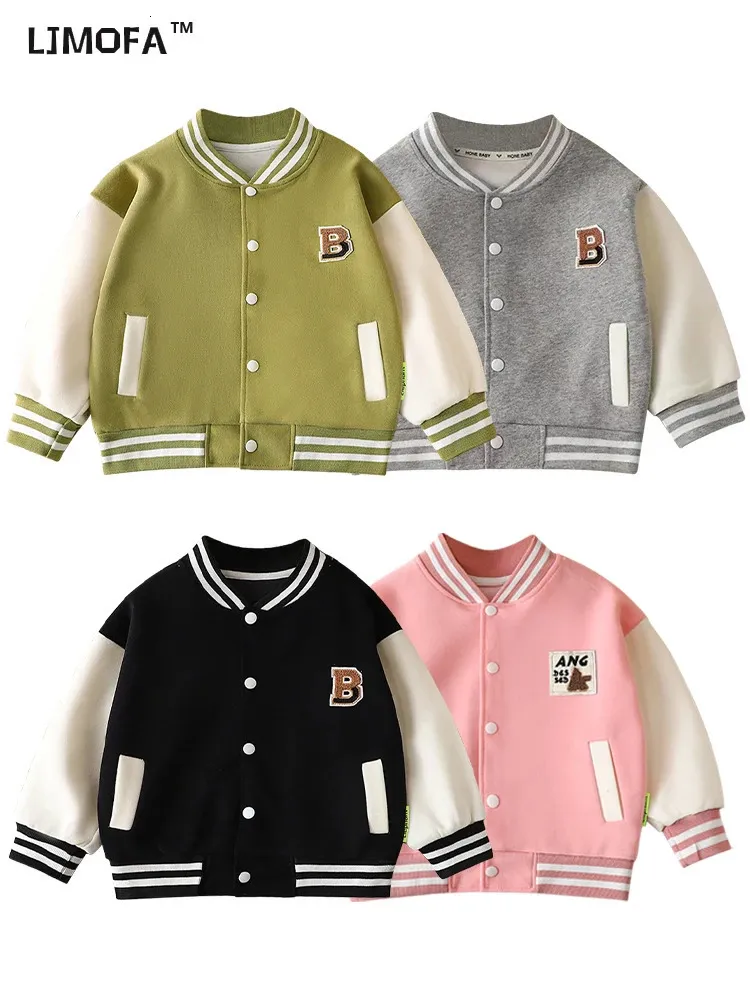 Childrens Varsity Jacket: Fashion Baby Spring Autumn Outerwear Button ...