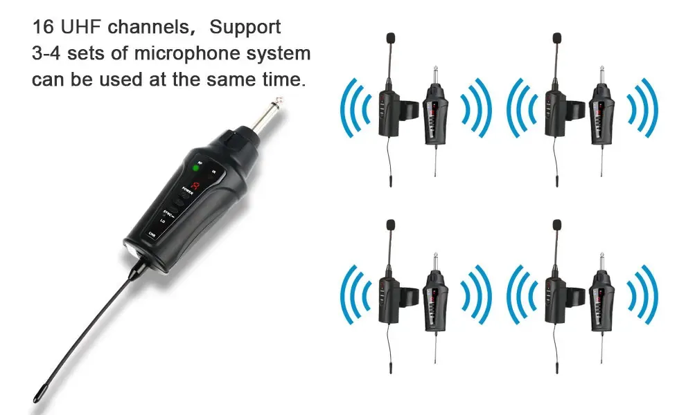 MicroGooseneck DT5 Flute Microphone System: Wireless Mic For Instrument ...