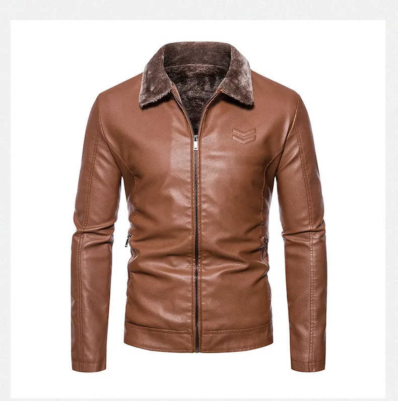 DHgate.com:Men's Outerwear Coats Leather Cross border winter plush ...