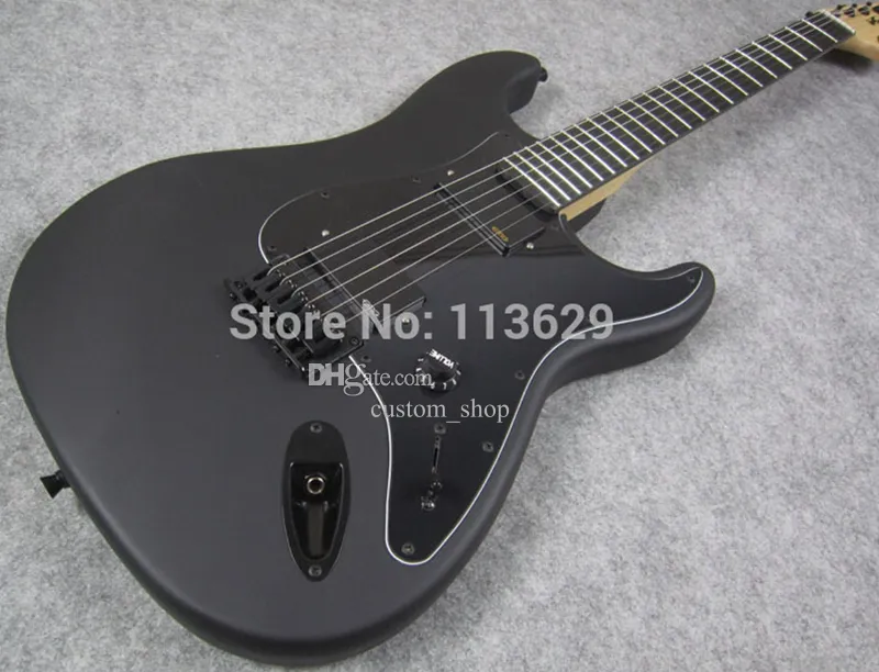 Jim Root Signature Matte Black Electric Guitar: Big Headstock, Ebony ...
