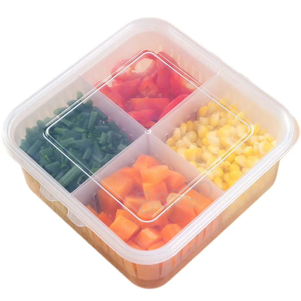 DHgate.com:4-Compartment Plastic Scallion Ginger Garlic Storage Box ...