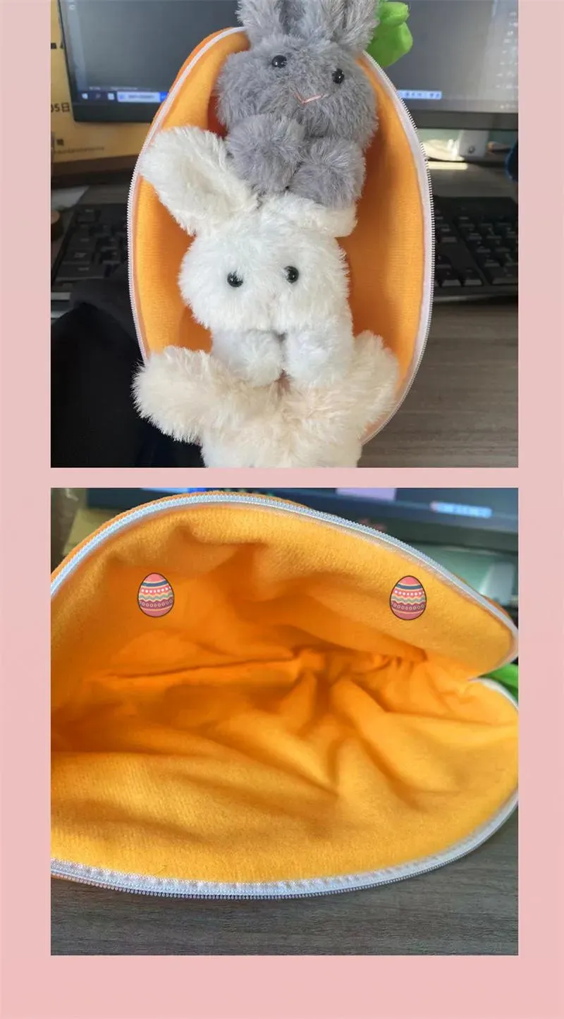 Rabbit Carrot Plush Stuffed Toy for Kid Spring Holiday Party Decoration ...