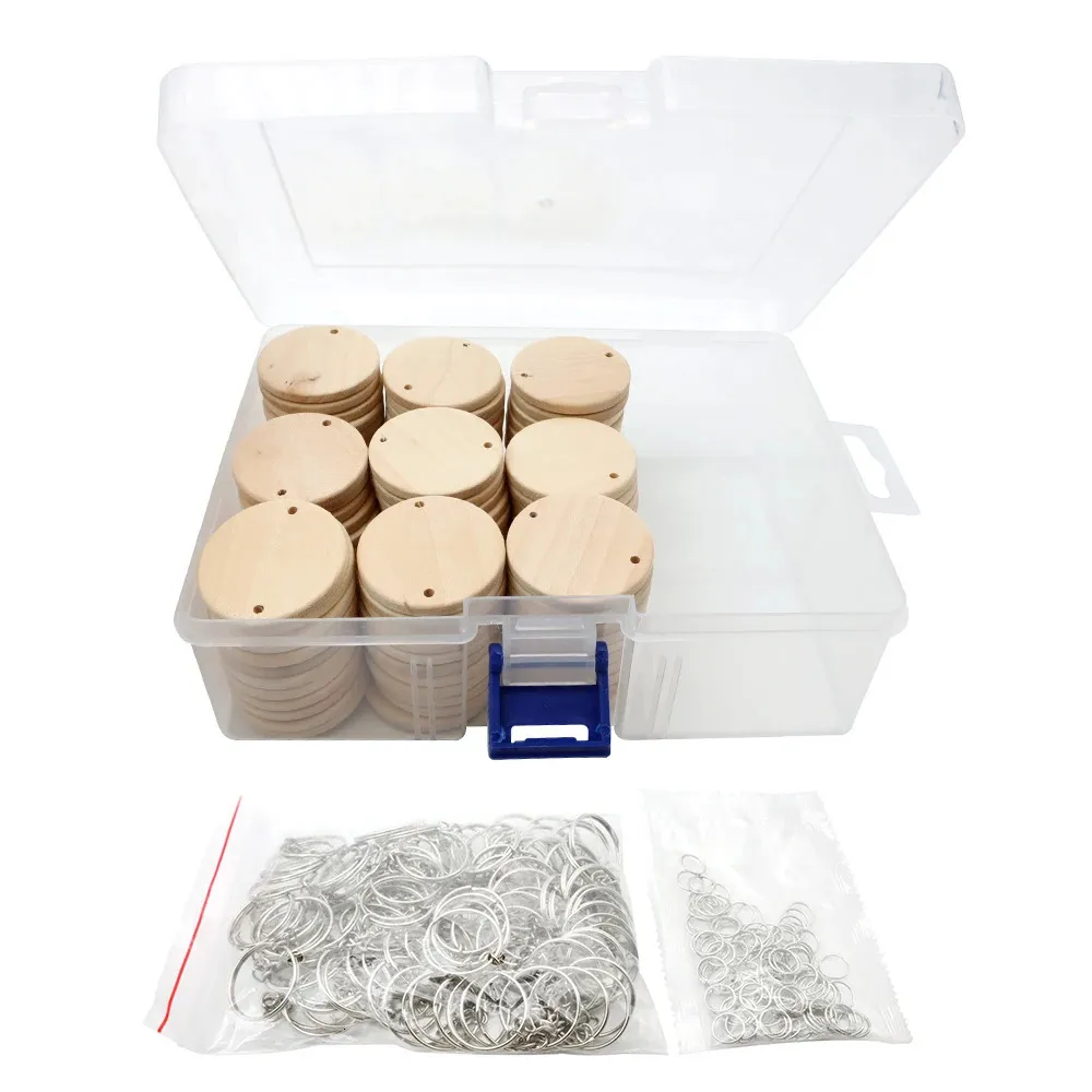 Round Wood Keychains With Keychain: DIY Keyring Wood Tags For Crafts ...