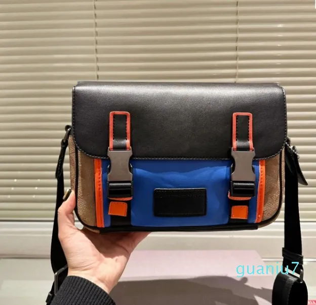 DHgate.com:Chain-Detailed, Square-Lattice Mens Messenger Handbag, 28cm:Bags, Luggage & Accessories
