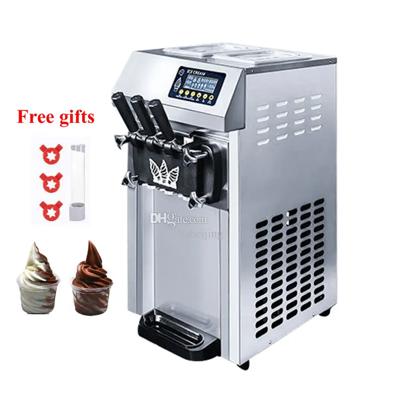 Commercial Ice Cream Maker Machine 3 Flavor Soft Serve Ice Cream ...