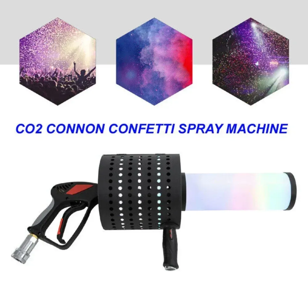 7-Color CO2 Confetti Spray Cannon Gun, LED Lighted Party Confetti ...