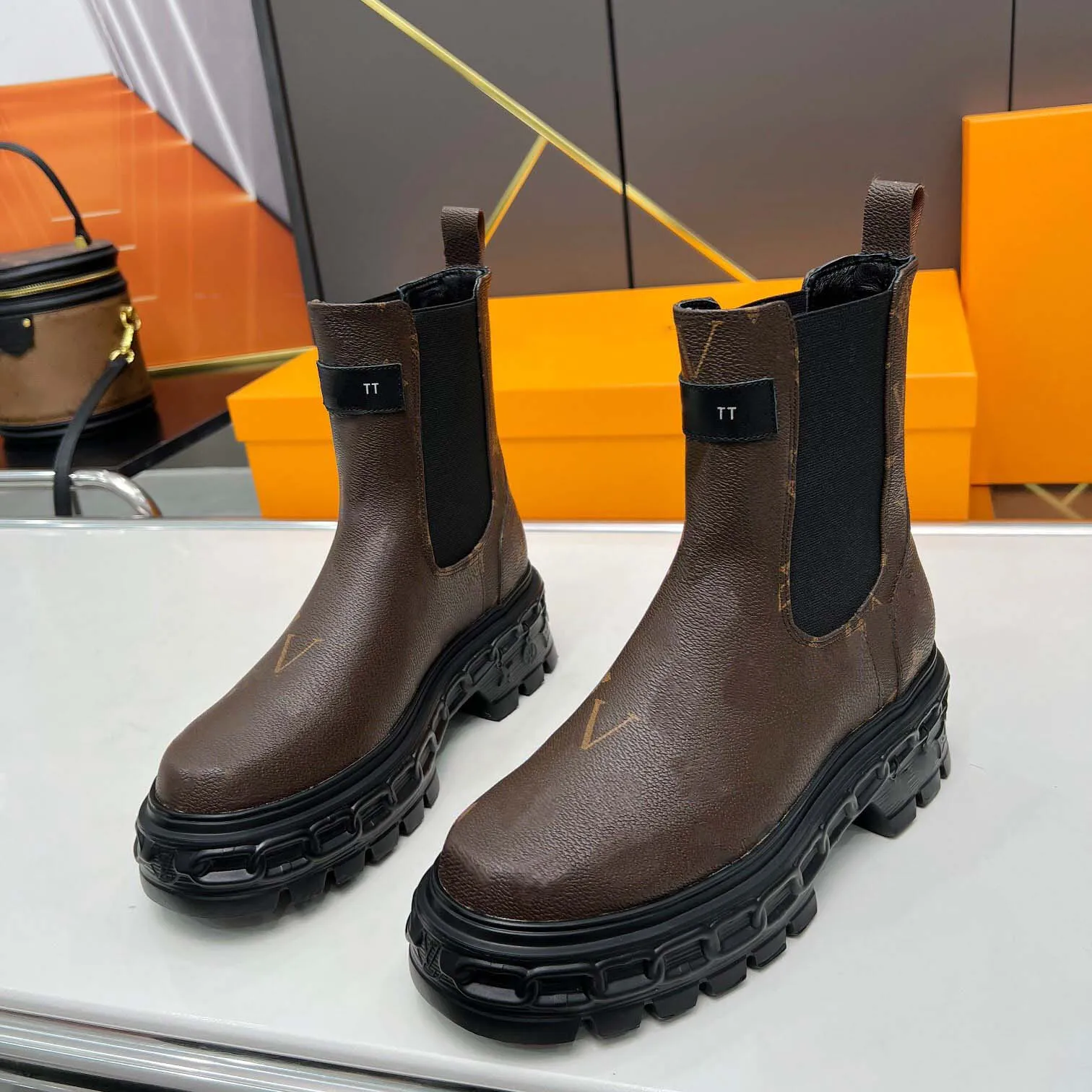 1978 S525 Designer Genuine Leather Ankle Boots Womens Short Booties ...