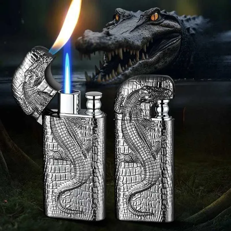 Unique Lighters Double Sided Embossed Lighter, Creative Straight Blue ...