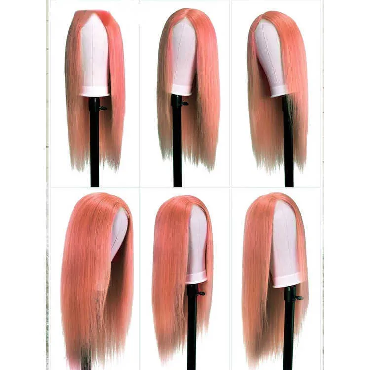 DHgate.com:Split Pink Lace Front Human Hair Wig for Women, Straight 14-28 Inch Lace Wigs:Hair ...