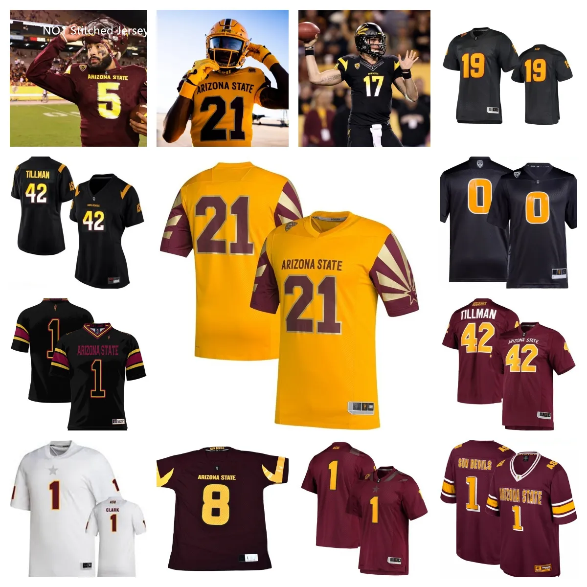 Mejor Precio En A Granel NCAA Football Jersey Arizona State Sun Devils ...