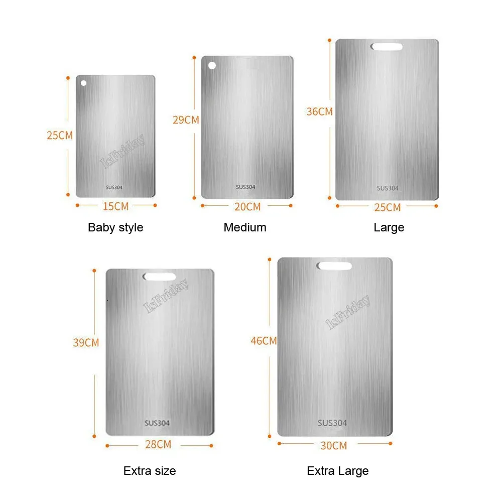 Thick Stainless Steel Cutting Board - Antibacterial, Multi-Function ...