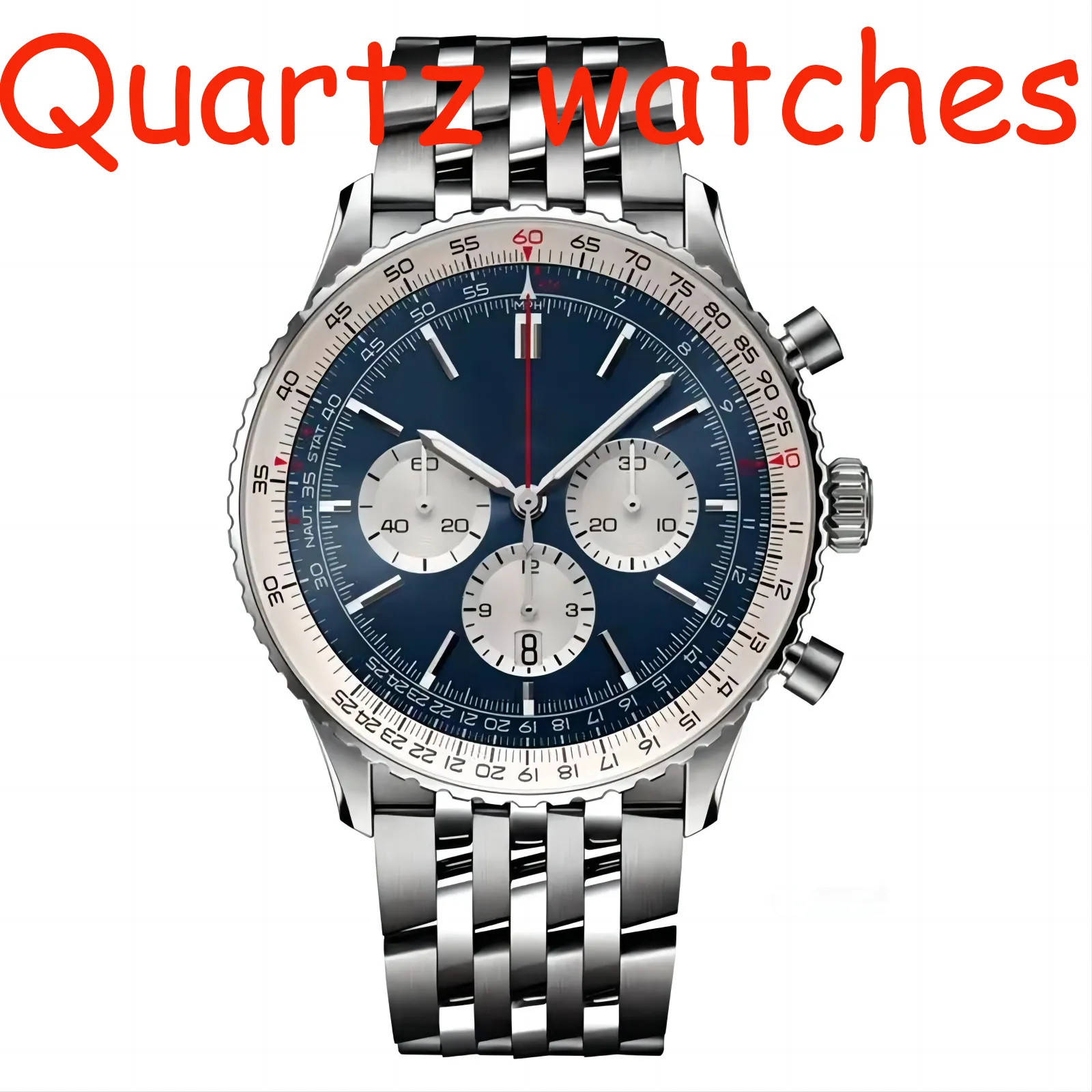 DHgate.com:Mens 50mm Blue Luxury Leather Watch with Bright Montreux ...