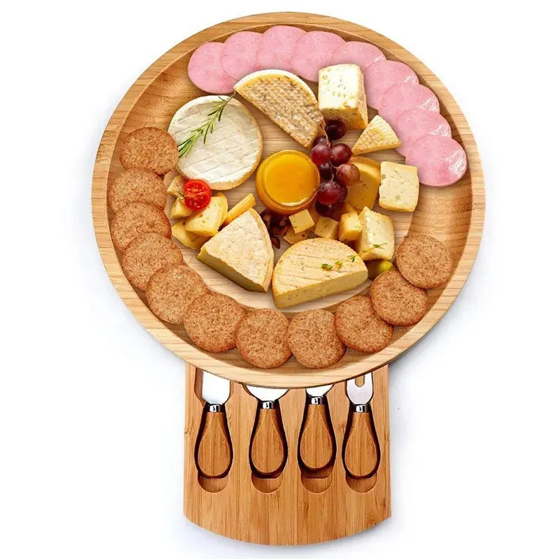 DHgate.com:Chopping Blocks Bamboo Cheese Board Set With Knife Portable ...