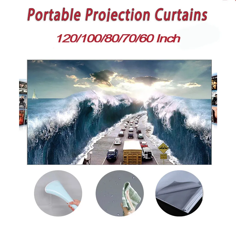 DHgate.com:2024HD Projector Screen 60-120 inch, Foldable Projection ...