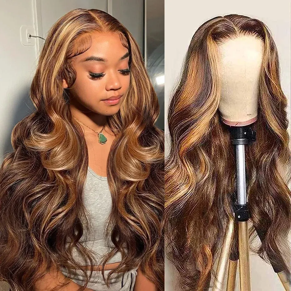 Highlight Body Wave Lace Front Wig - Premium Peruvian Human Hair, Shop ...