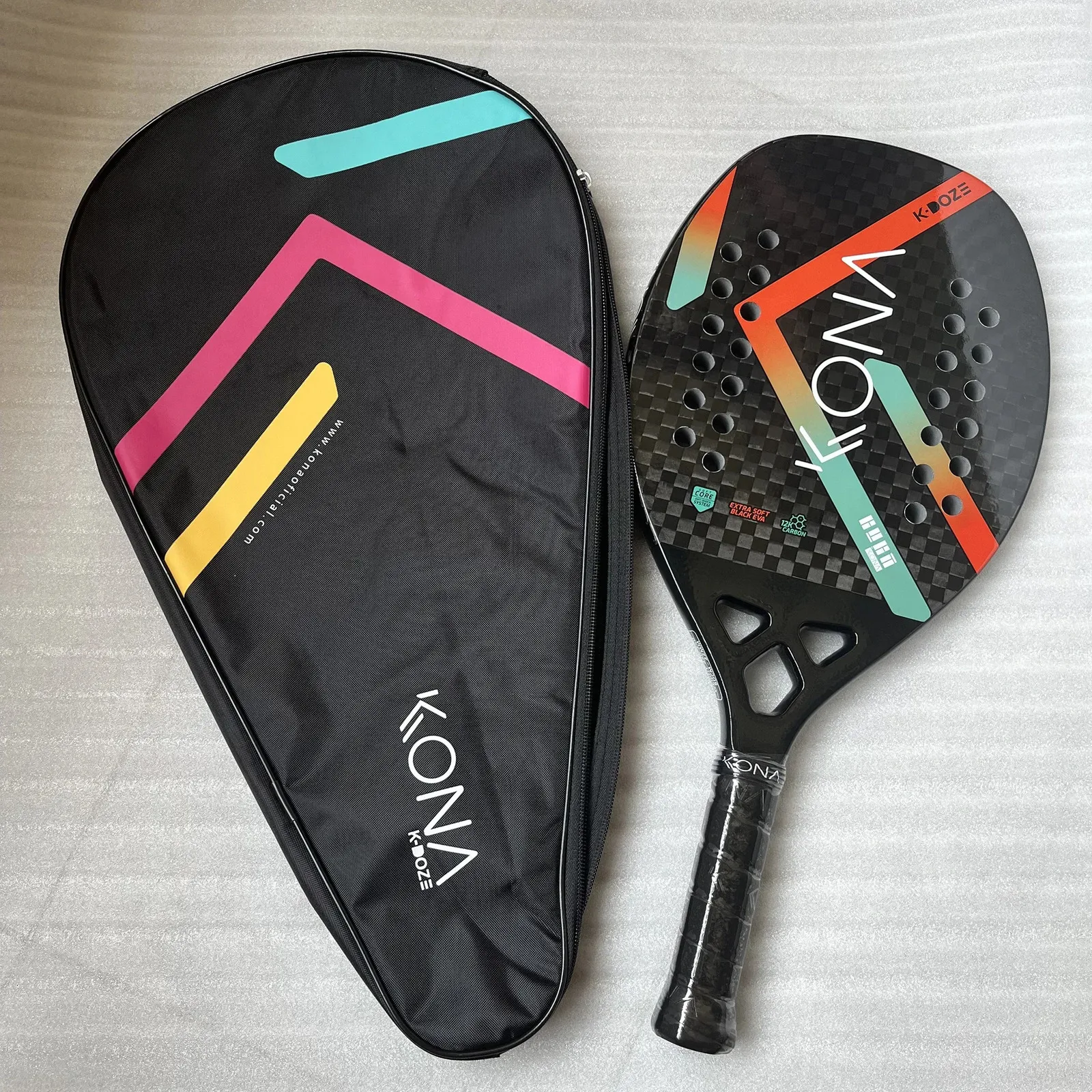 Carbon Fiber Beach Racket With Cover 12K Full Power For Outdoor Tennis ...