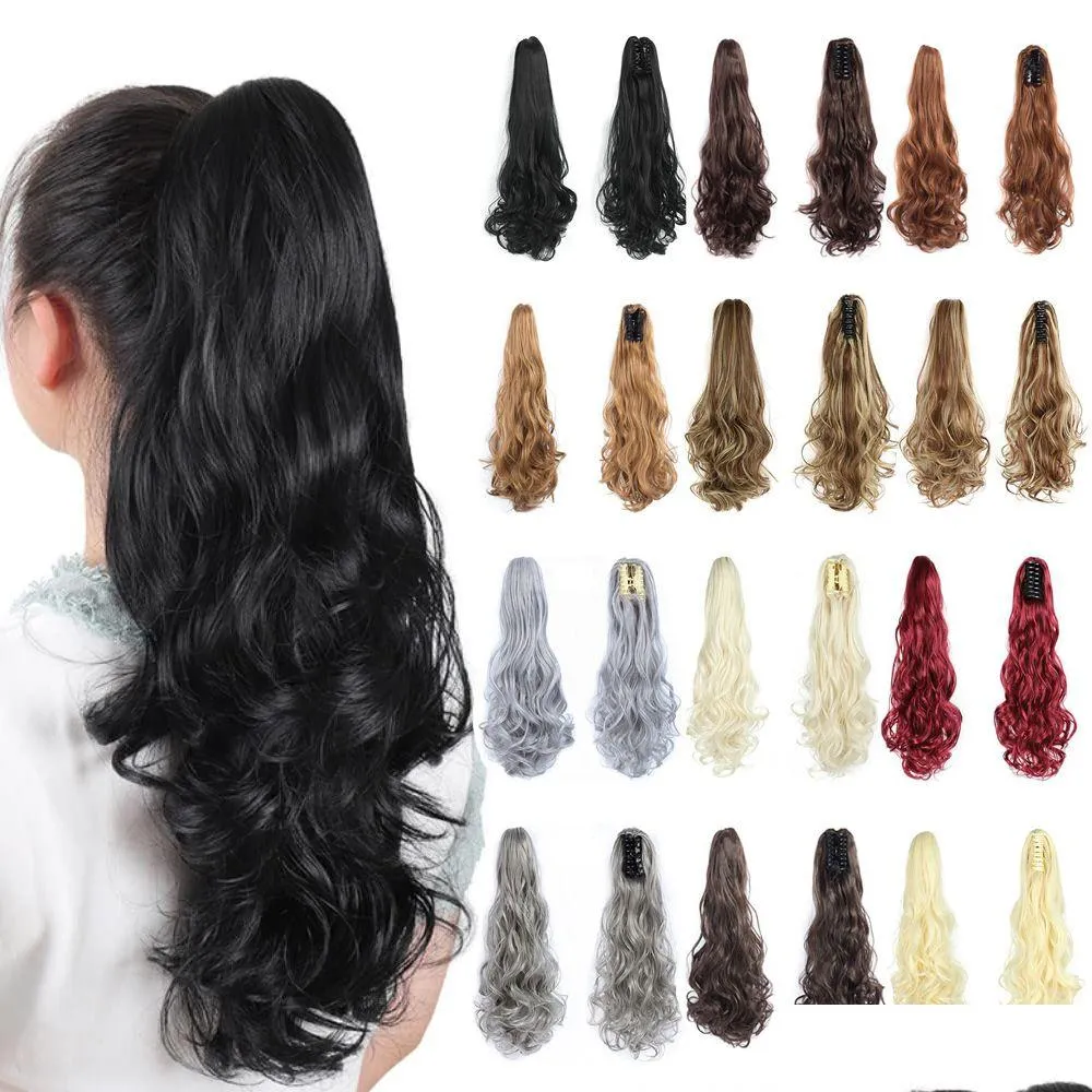DHgate.com:Tiger Grip Fluffy Wavy Long Curly Synthetic Fiber Ponytail ...