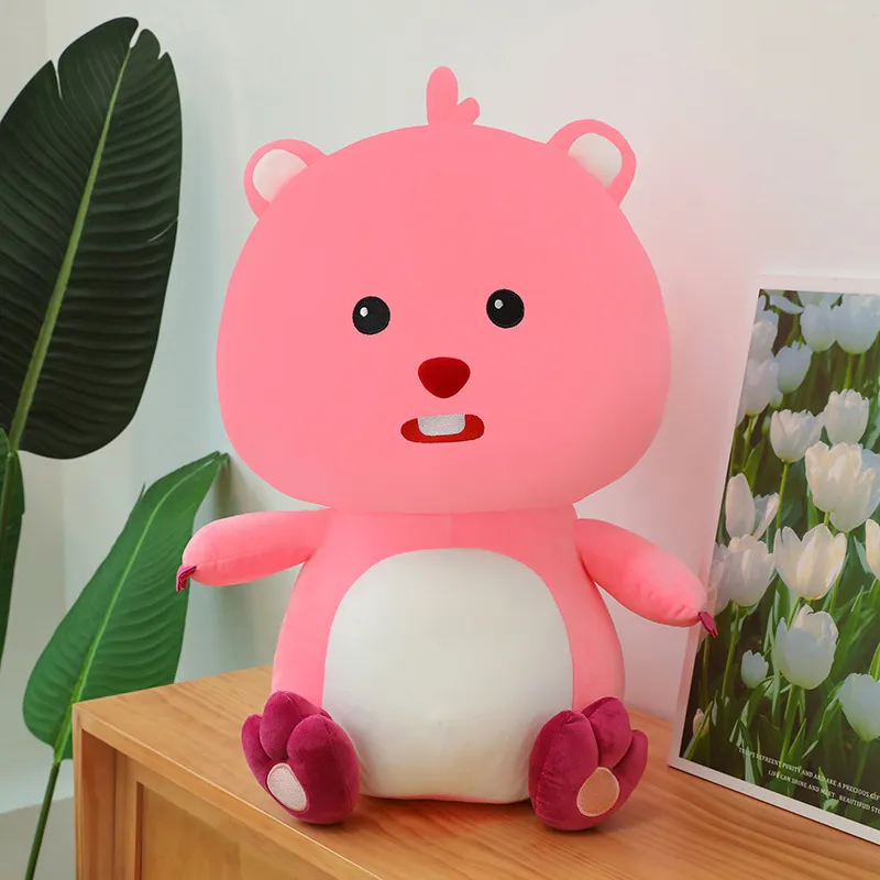 Loopy Plush Toy - Soft Pink Beaver Girl Pillow, Skin-Friendly Doll ...