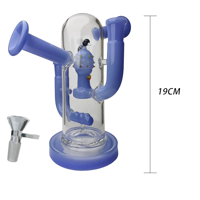 Two Nozzle Multipurpose Hookahs Glass Bong Recycler Smoking Water Pipe ...