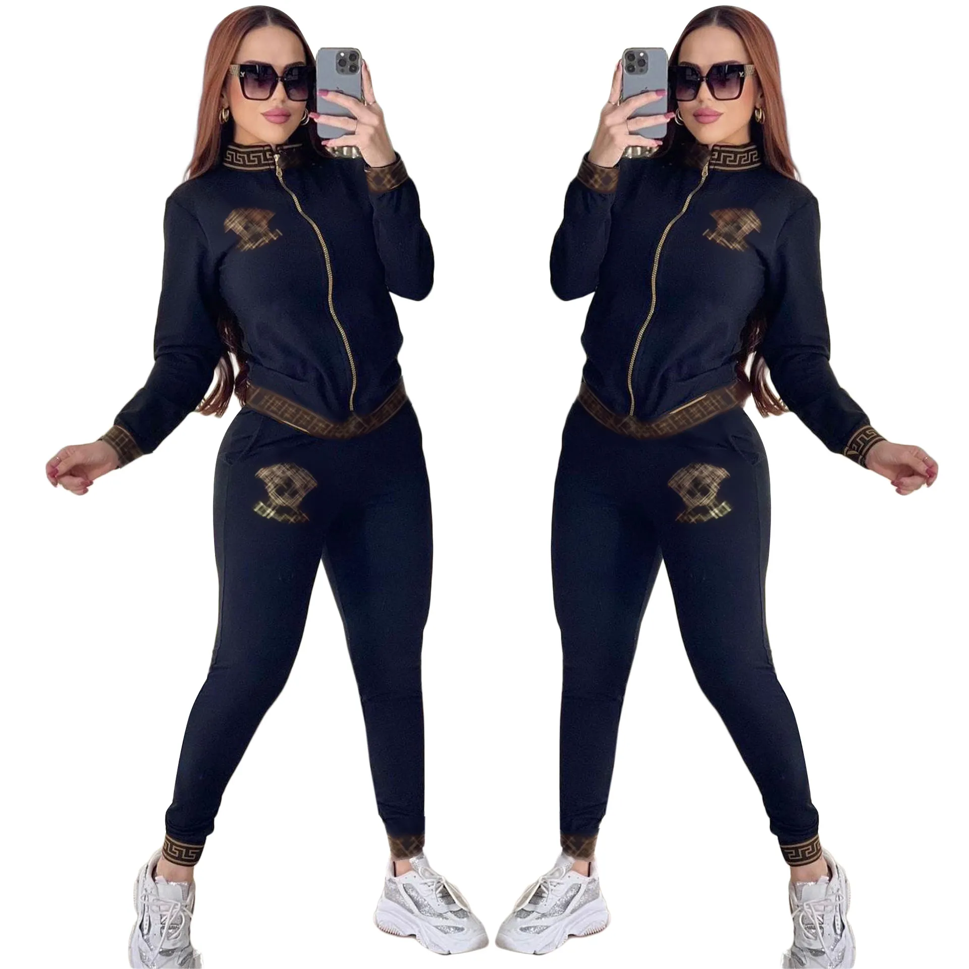 2024Women's Sportswear Tracksuit: Zip Jacket & Sport Pants Matching Set ...