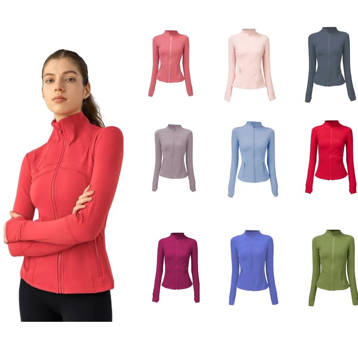 DHgate.com:Lu Yoga Outfit Women Designer Sport Jacket Solid Color Quick ...