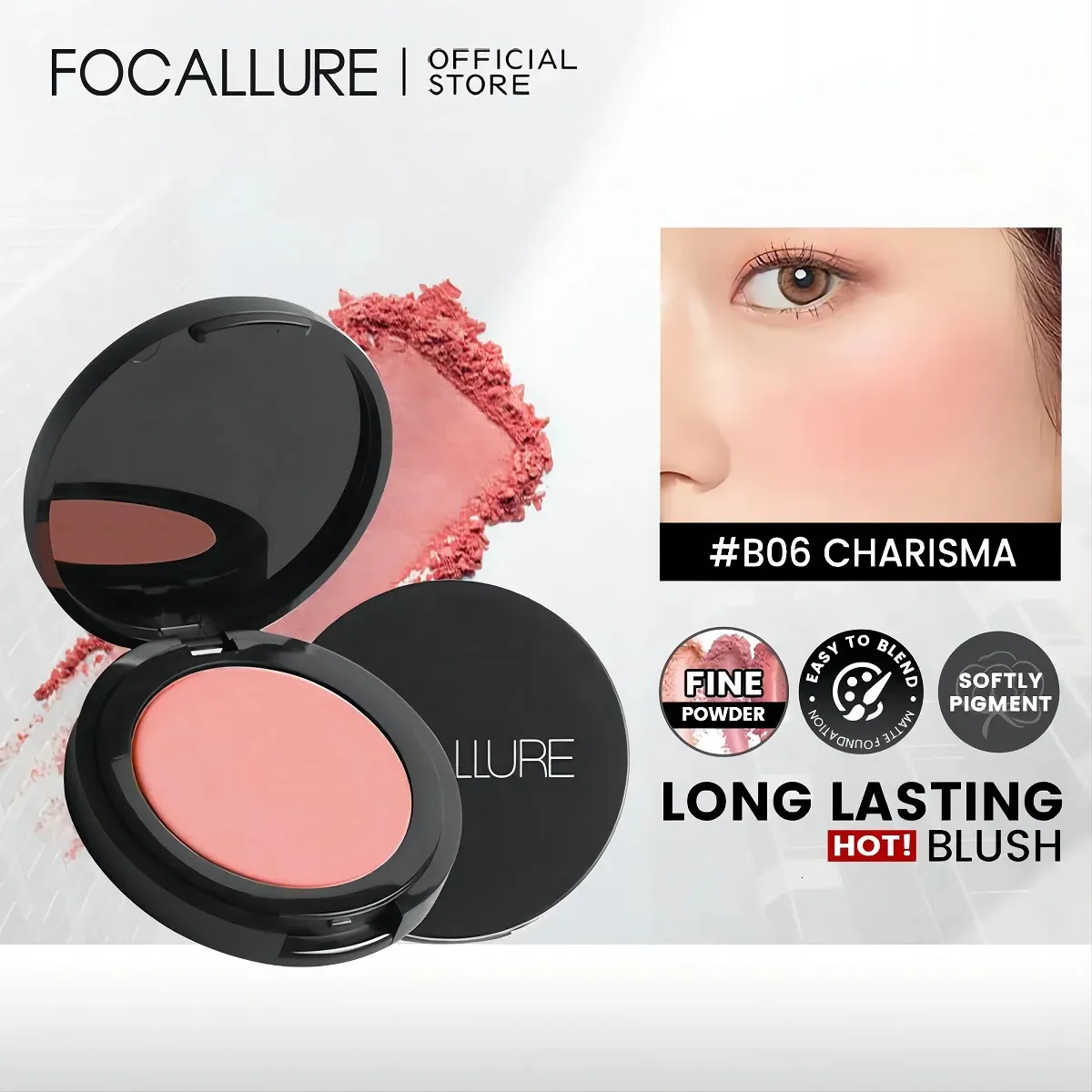 DHgate.com:FOCALLURE Natural Matte Blusher: 16 Shades Peach Palette for ...