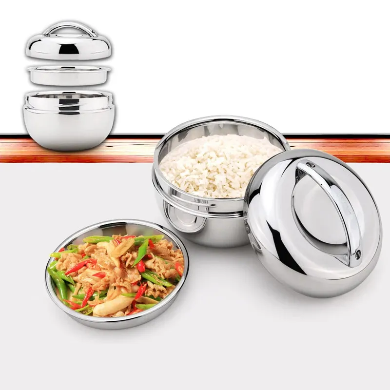 DHgate.com:Stainless Steel Lunch Box, 2-Layer Portable Thermo Insulated ...