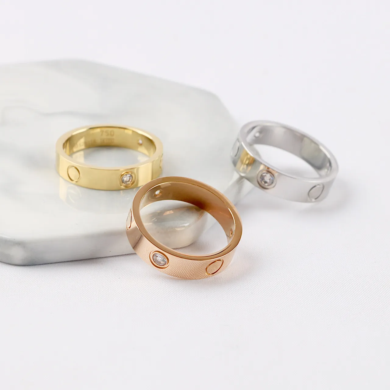 DHgate.com:Diamond Ring Titanium steel silver love ring men and women ...