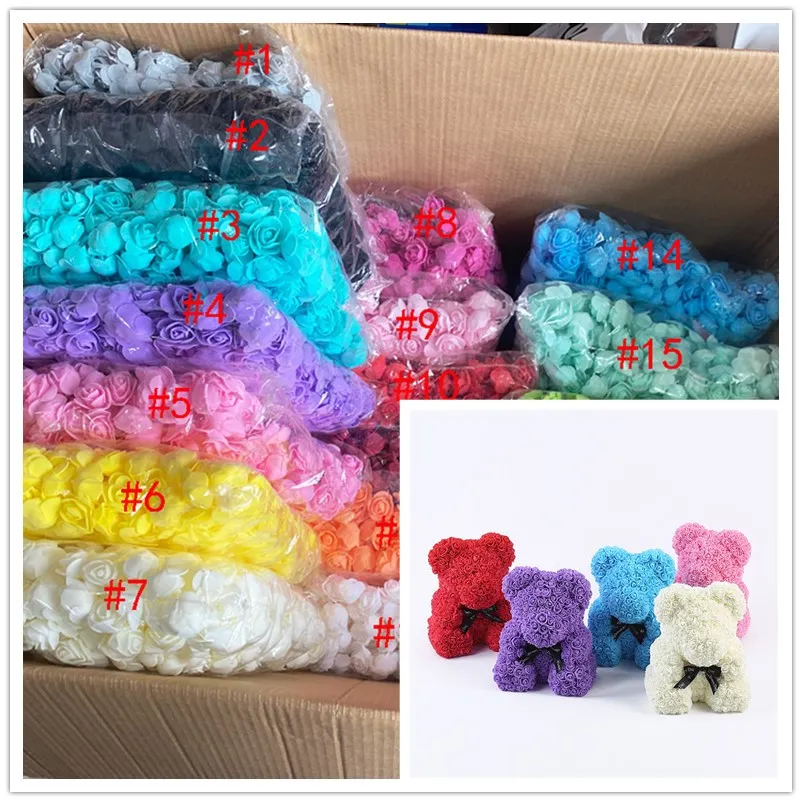 Stemless foam roses with stems - 3.5cm - Perfect for Weddings ...