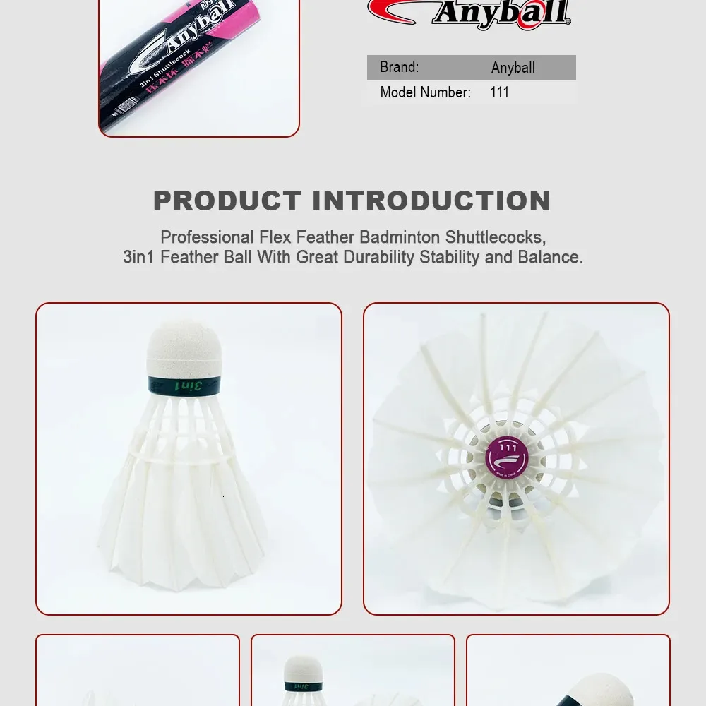 24 Premium Badminton Shuttlecocks - Durable Hybrid Feather Birdies for ...